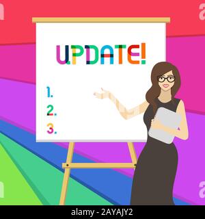 Handwriting text writing Update. Concept meaning Up to date Make ...