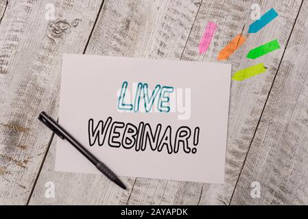 Handwriting text Webinar. Internet Concept defined as seminar conducted ...