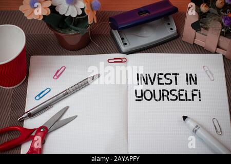 Handwriting text Self Improvement. Concept meaning a company that ...