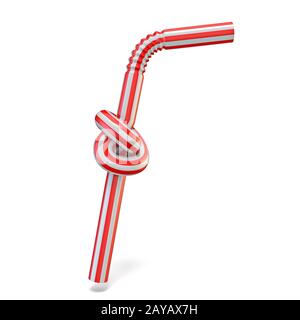 Drinking straw knot 3D render illustration isolated on white background ...