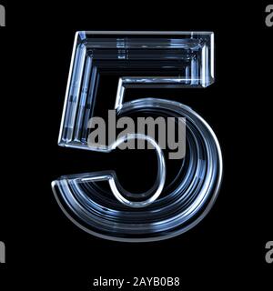Transparent x-ray number 5 FIVE. 3D Stock Photo - Alamy