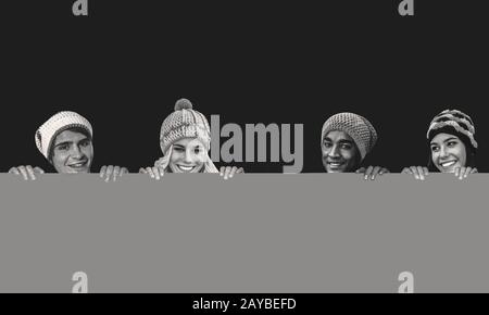 Advertising poster, The Funny Four Stock Photo - Alamy
