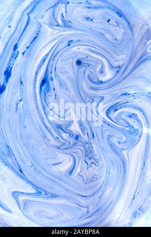 Ink Colours Mix Water. Art Wave Illustration. Blue Liquid Effect ...
