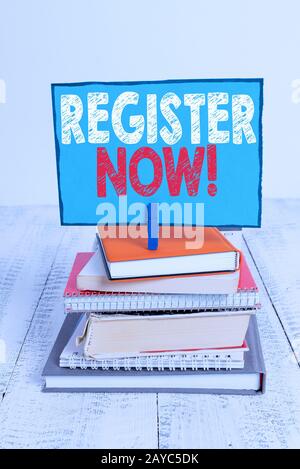 Writing note showing Online Registration. Business photo showcasing ...