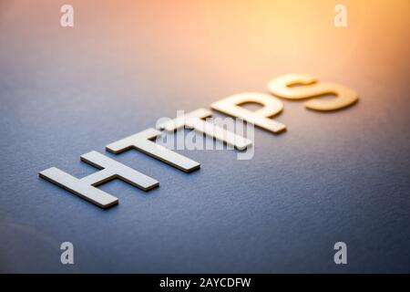 Word https written with white solid letters on a board Stock Photo - Alamy