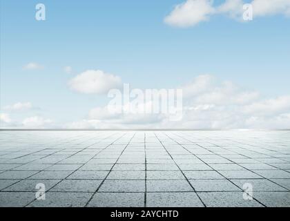 An empty ground floor in front of modern glass building Stock Photo - Alamy