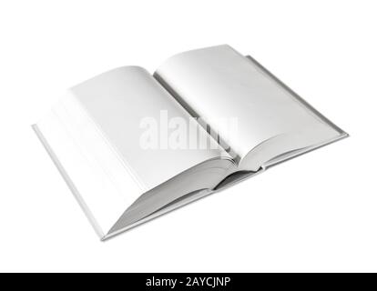 Open blank dictionary, book isolated on white Stock Photo - Alamy