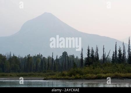 View of the Lake Fork Crescent River near Lake Crescent in Lake Clark ...