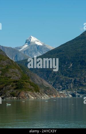 tracy arm fjord scenery in june in alaska Stock Photo - Alamy