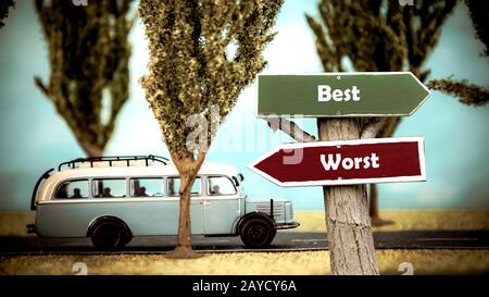 Street Sign the Way to Best versus Worst Case Stock Photo - Alamy