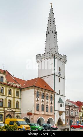 Kadan historical Czech town city center with main square and Town Hall ...