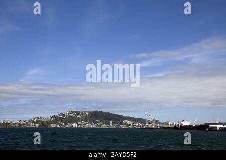 Ferry View Wellington New Zealand to South Island Stock Photo - Alamy