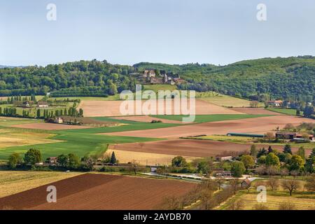 Aerial view of Beynac castle, France Stock Photo - Alamy