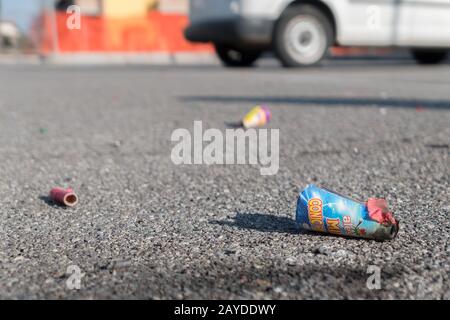 Old firecrackers exploded Stock Photo - Alamy