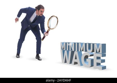 The concept of minimum wage with businessman Stock Photo - Alamy