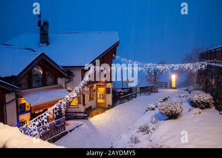 VENOSC, FRANCE - 17th JANUARY 2020; Venosc is an old mountain village ...