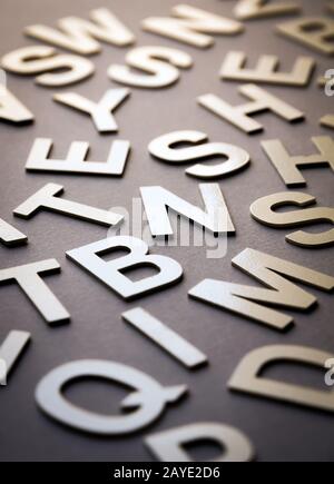 Mixed letters pile closeup photo Stock Photo - Alamy