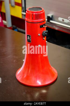 a megaphone for use in the fire department Stock Photo - Alamy