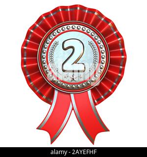 Second Place Silver Medal Isolated Stock Photo - Alamy
