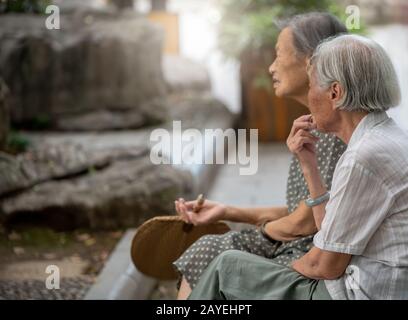 3, three, Chinese women, old women, elderly women, mature women, senior ...