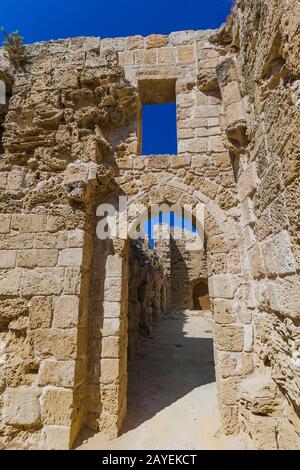 othello tower in old city walls looking out to the harbour famagusta ...