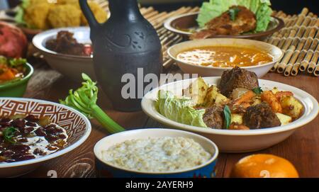 Peanut and Squash Stew, Chadian cuisine, Traditional assorted African ...