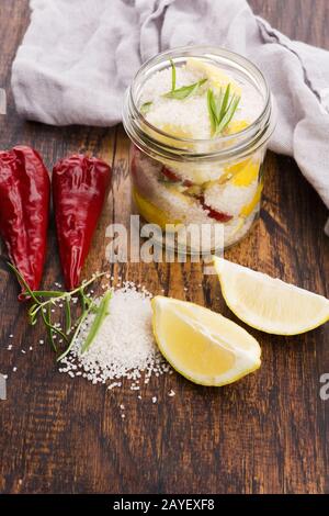 Salt preserved lemons Stock Photo - Alamy