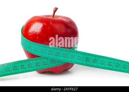 Apple and measuring tape Stock Photo - Alamy