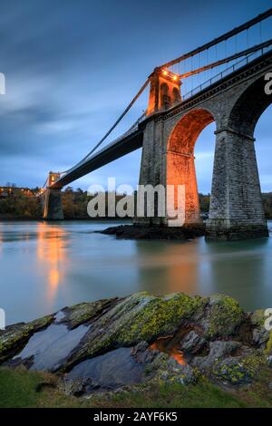 The Menai suspension bridge Stock Photo - Alamy