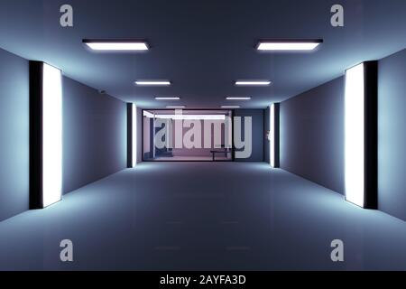 Hi-Tech Lockup Prison Cell 3D Illustration Stock Photo - Alamy