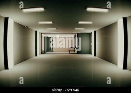 Hi-Tech Lockup Prison Cell 3D Illustration Stock Photo - Alamy