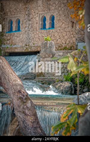 Waterfalls of Ras El Maa, in Chefchaouen, northern Morocco Stock Photo ...