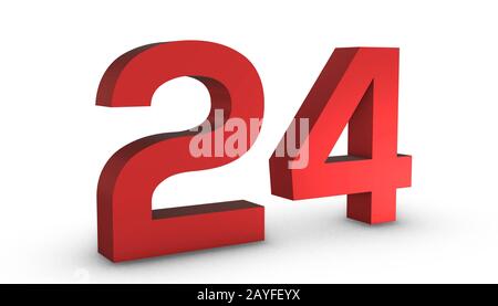 Numeral 24, twenty four, isolated on white background, 3d render Stock ...