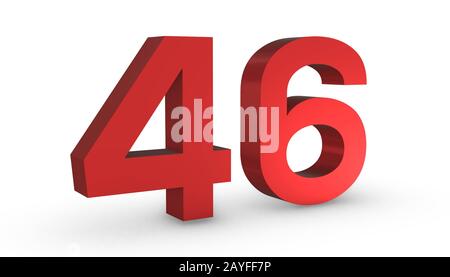 Numeral 46, forty six, isolated on white background, 3d render Stock ...