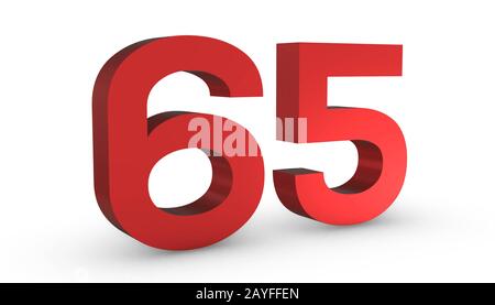 Numeral 65, sixty five, isolated on white background, 3d render Stock ...