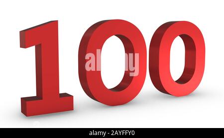 Numeral 100, one hundred, isolated on white background, 3d render Stock ...