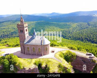 St. Leon Chapel atop Dabo Rock in Moselle, France Stock Photo - Alamy