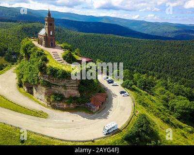 St. Leon Chapel atop Dabo Rock in Moselle, France Stock Photo - Alamy