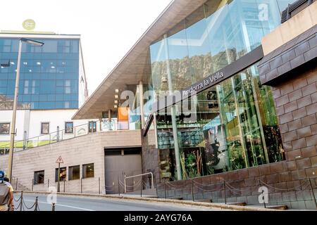 19 JULY 2018, ANDORRA LA VELLA, ANDORRA: Government building in city ...