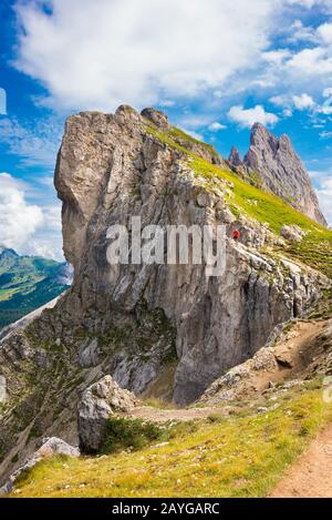 Odle group mountain range in Dolomite alps, Italy Stock Photo - Alamy