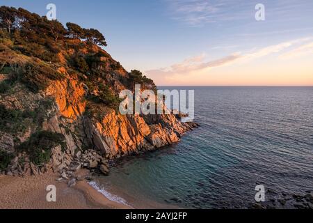 CALA ES CODOLAR BEACH TOSSA DE MAR COSTA BRAVA CATALONIA SPAIN Stock ...