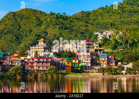 Tso Pema Monastery in Rewalsar town, Himachal Pradesh state in India ...