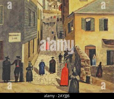 'Castle Street' by Frederick Leeds Edridge, painted in 1833, captures a ...