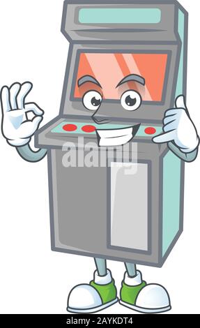 Hands playing arcade machine. Gamer hand play in video game on joystick ...