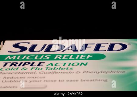 Sudafed paracetamol tablets box carton pack package headache relief max ...