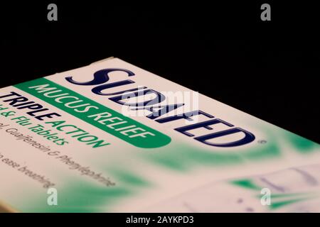 Sudafed paracetamol tablets box carton pack package headache relief max ...