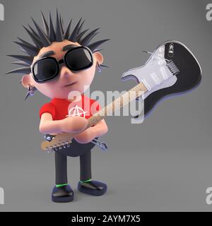 Rendered image of a vicious punk rock character holding a US Dollar ...