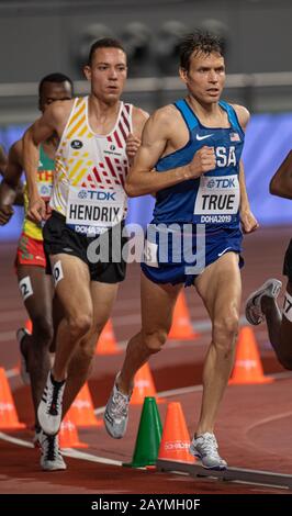 DOHA - QATAR - SEP 27: Ben True (USA) competing in the Men's 5000m ...