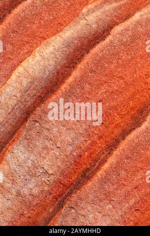 The multi-colored exposed sandstone rock and mineral layers inside the ...