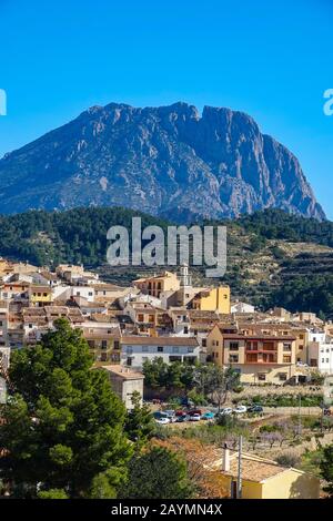 Finestrat old town Mediterranean houses, Costa Blanca, Spain Stock ...